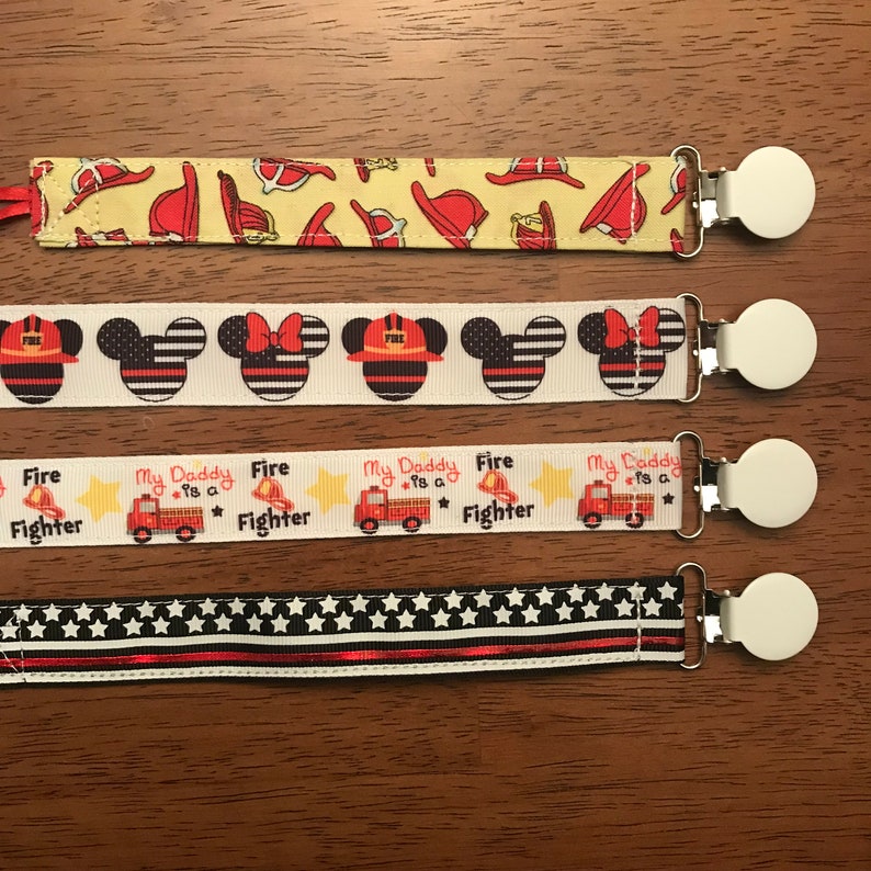 Firefighter Pacifier Clips Fireman Fire Fighter Fire Truck | Etsy