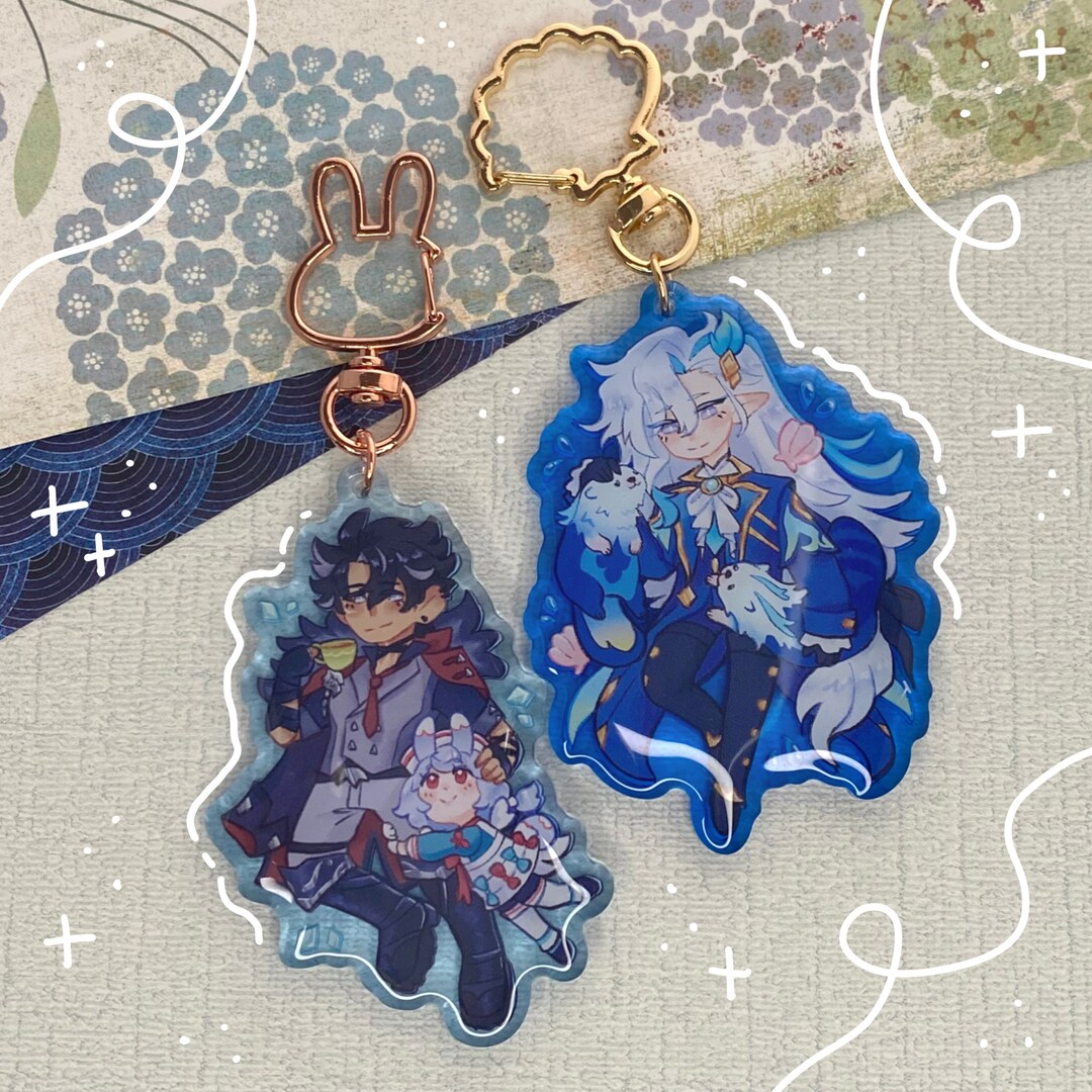 Neuvillette Wriothesley Companion Keychains - Etsy UK