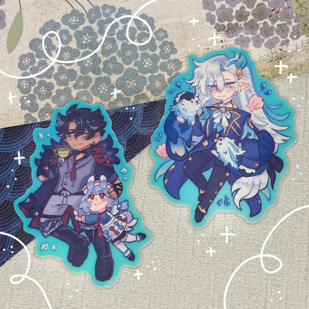 Neuvillette and Wriothesley Companion Holographic Glow-in-the-dark ...