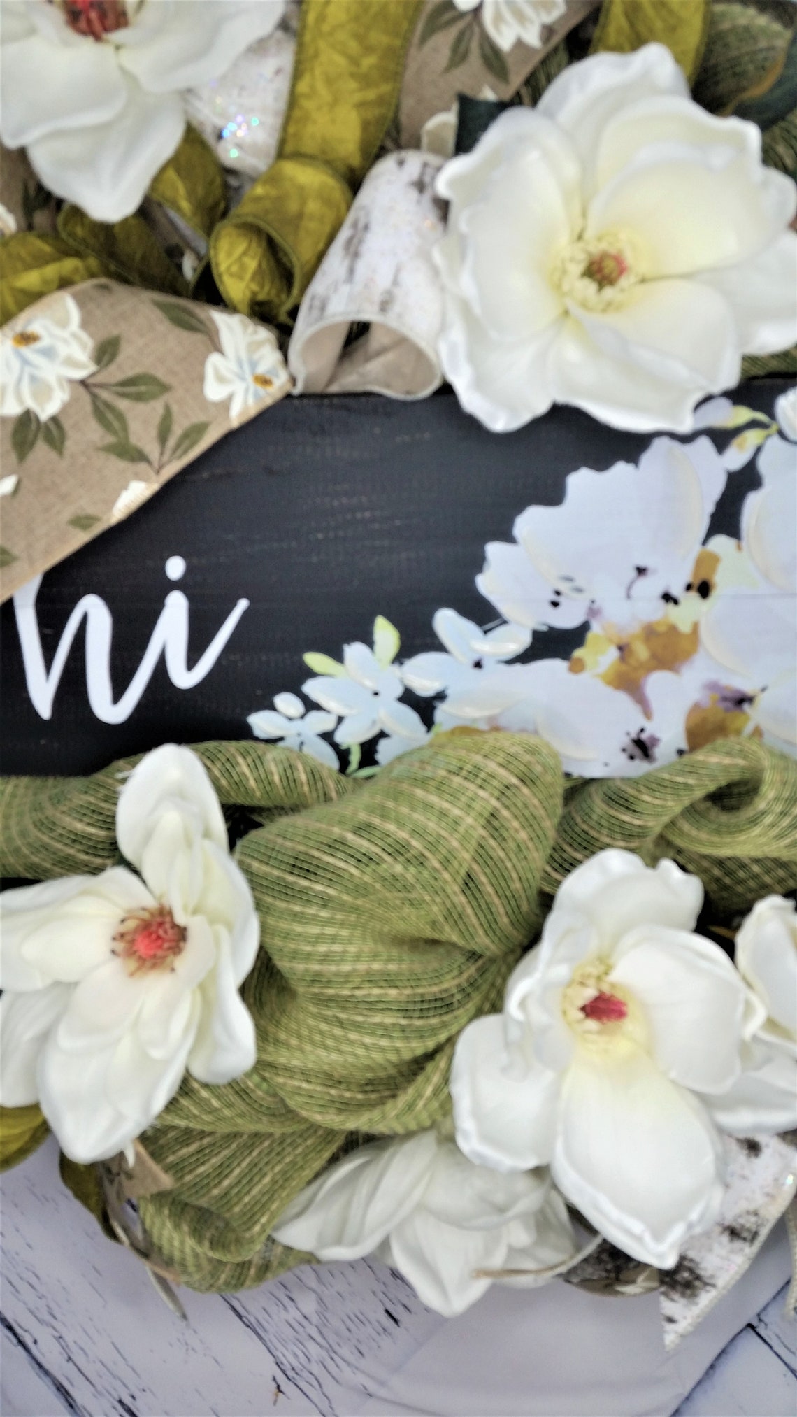 Magnolia Wreath Farmhouse Decor HI Welcome Wreath - Etsy