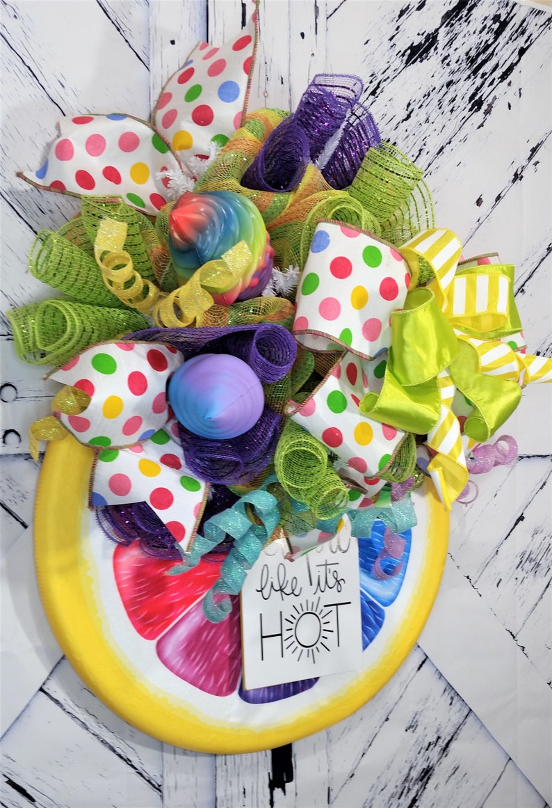 Bright Summer Wreath, Pool Float Decor - Etsy