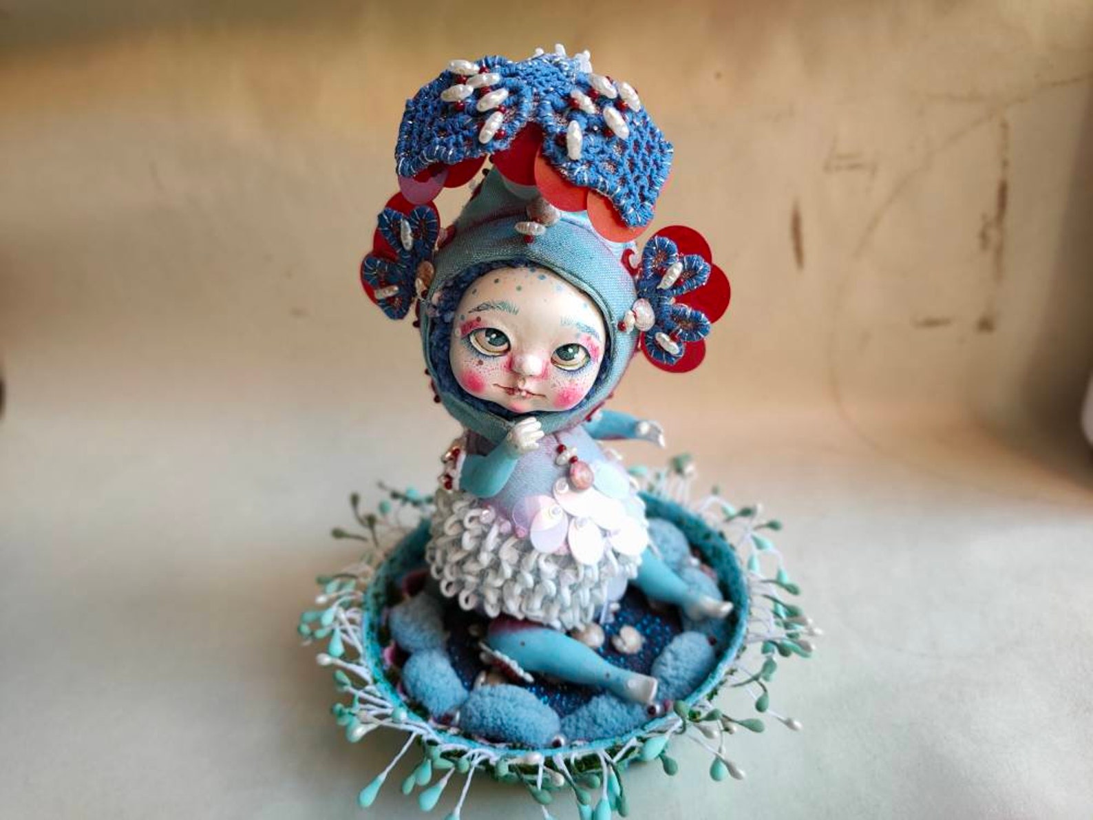 Miniature Ooak Fantasy Art Doll Fish • Collection Artist Doll Gift ...