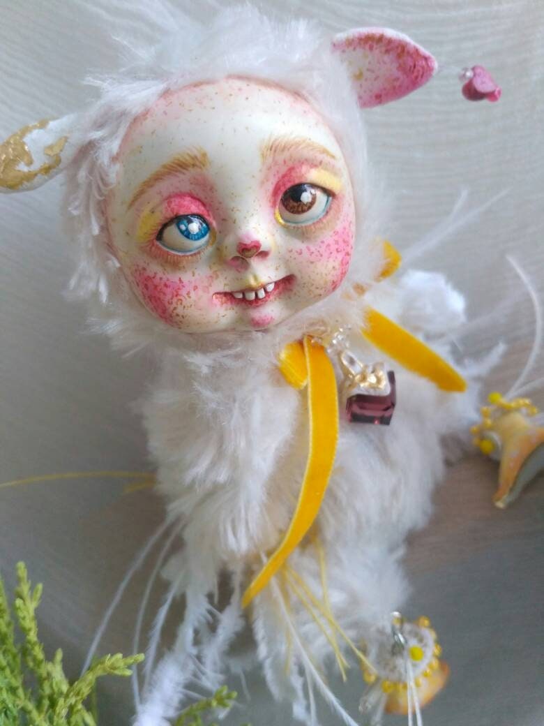 Miniature Fantasy Art Doll Cute Kawaii Interior Fluffy Plush - Etsy