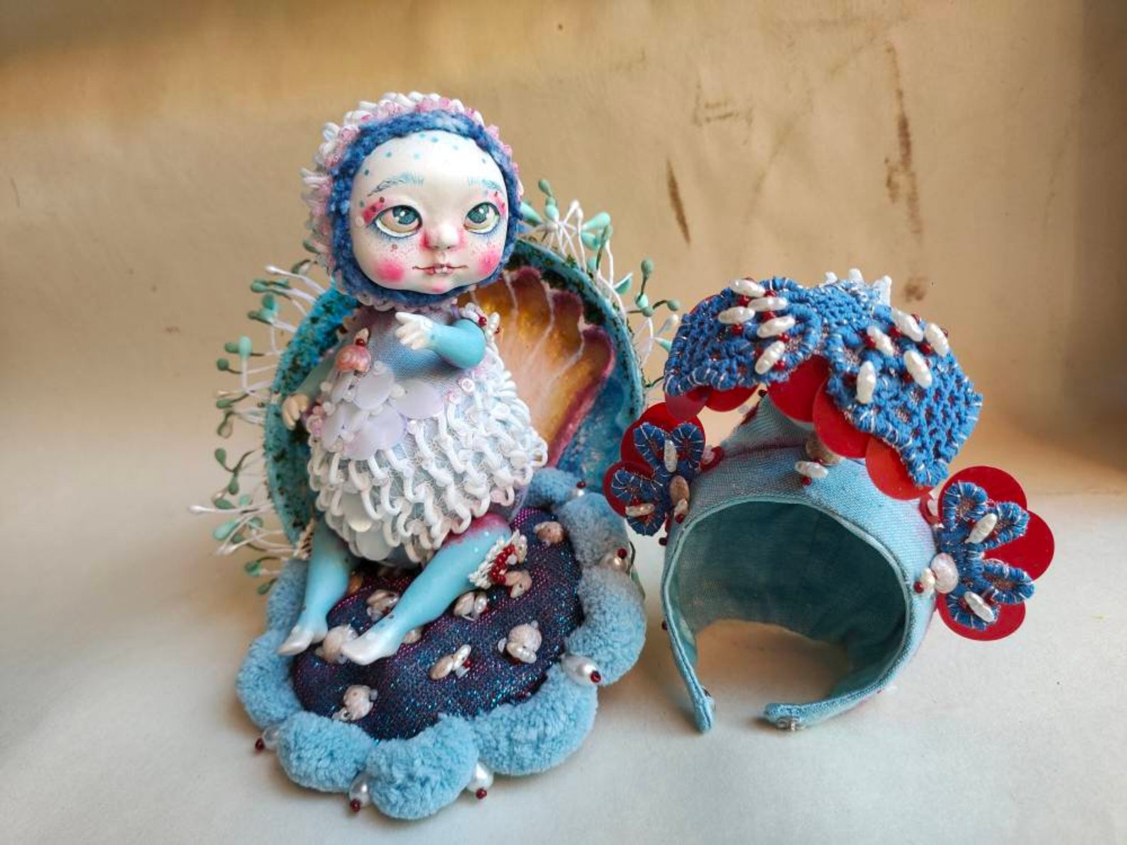 Miniature Ooak Fantasy Art Doll Fish • Collection Artist Doll Gift ...