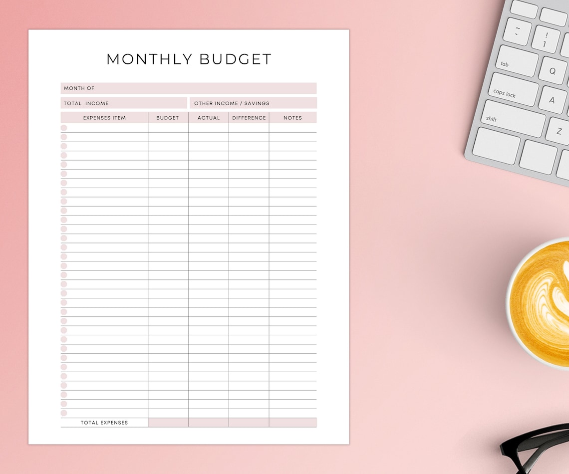 Budget Planner, Printable Savings, Income and Expense Tracker, Saving ...