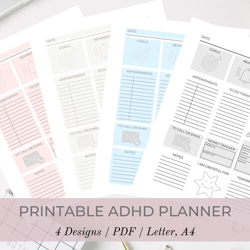 Daily Planner Adhd-friendly Printable & Digital - Etsy