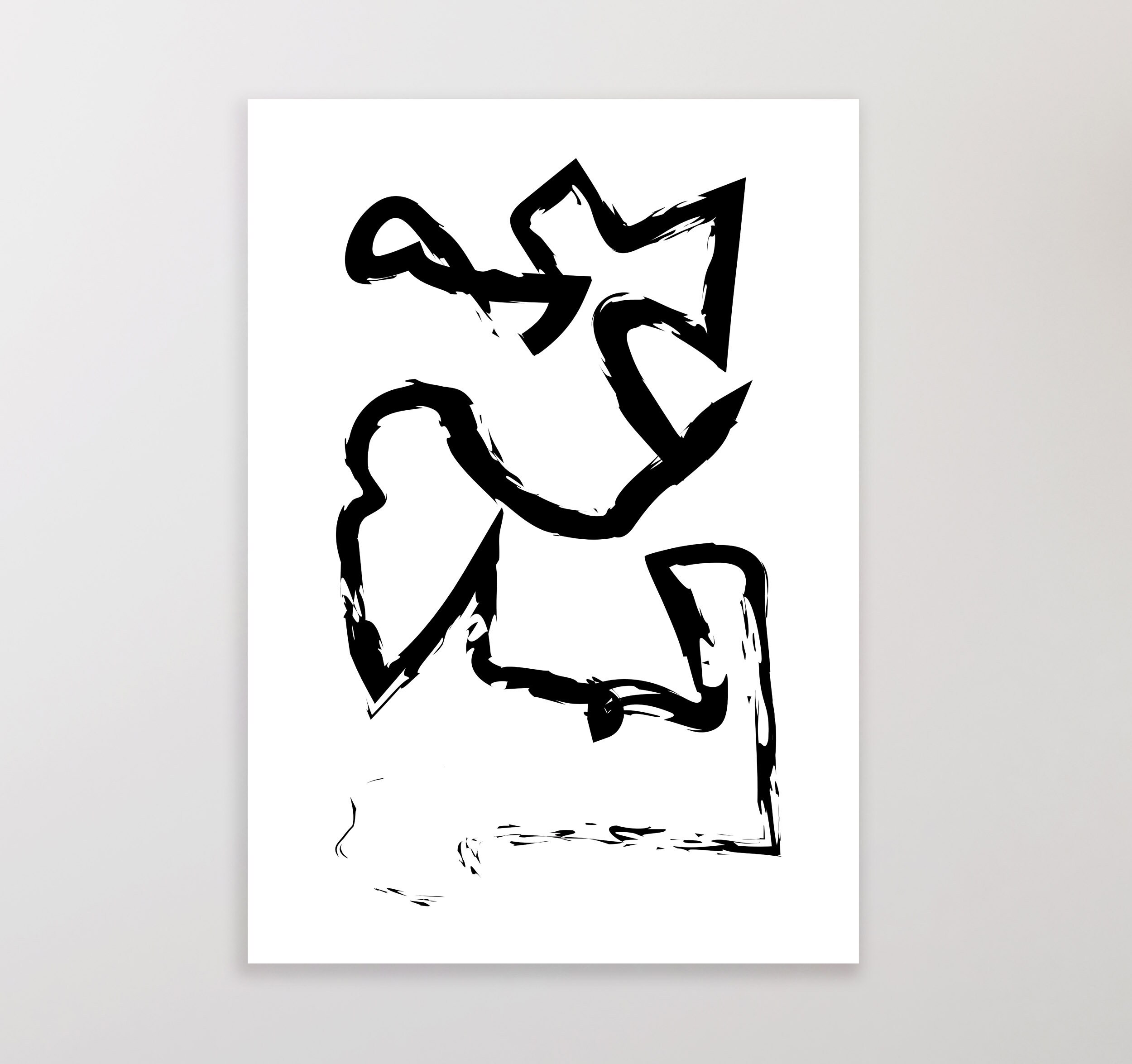 Printable Wall Art, Abstract Black and White Art, Set of Four ...