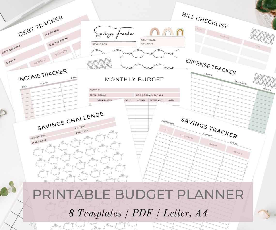 Budget Planner, Printable Savings, Income and Expense Tracker, Saving ...