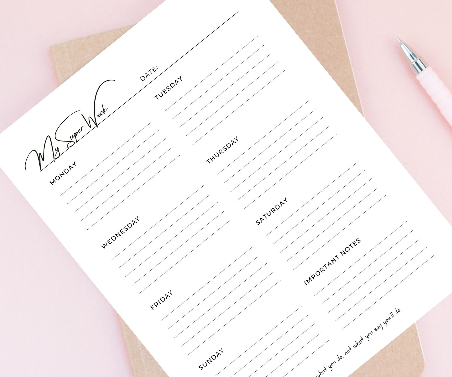 Weekly Planner Printable PDF Digital Downloadable Organiser - Etsy