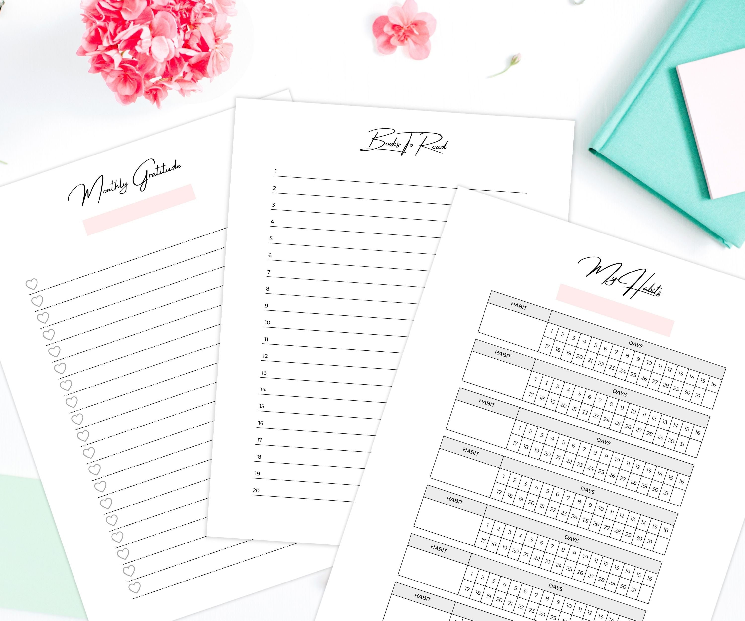 Printable Planner, Agenda Inserts, Printable Digital Download PDF ...