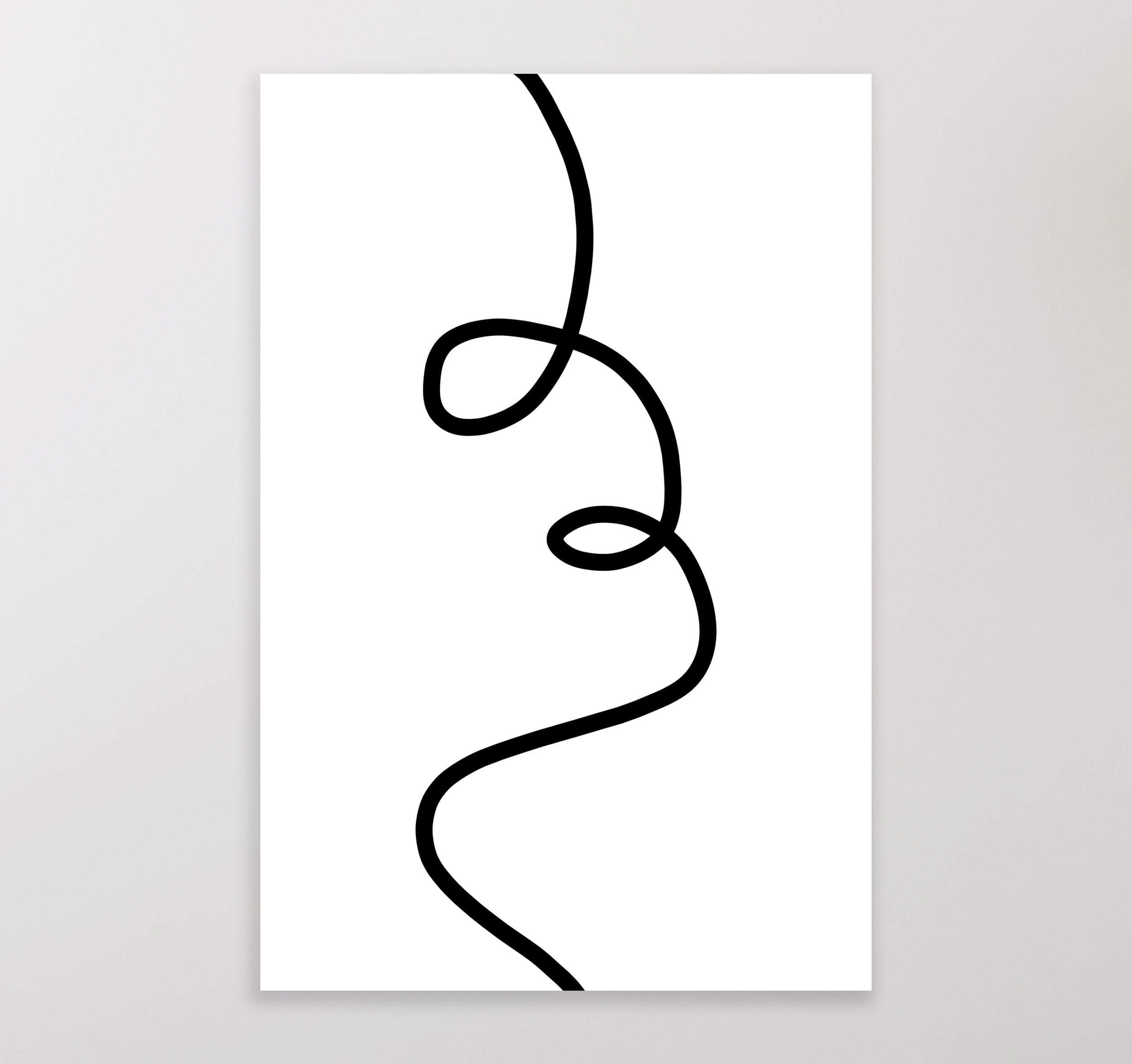 Printable Wall Art, Abstract Printable Art, Black and White, Instant ...