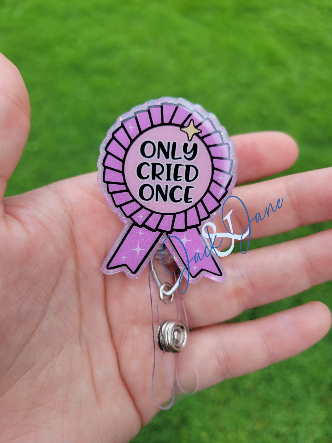 Only Cried Once Badge Reel, Funny Badge Holder, Gift for Co-worker ...