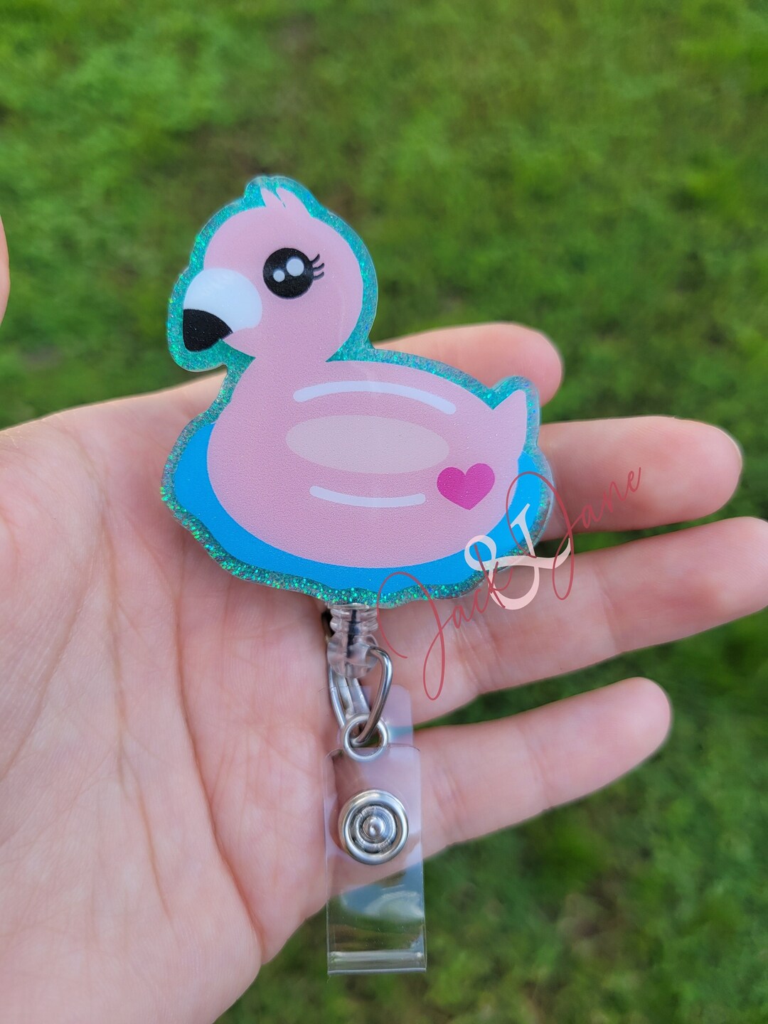 Flamingo Pool Float Badge Reel, Summer Badge Reel, Cute Badge Holder ...