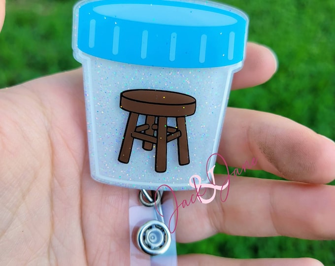 Stool Sample Badge Reel, Funny Lab Tech Badge Reel, Lab Tech ID Holder ...