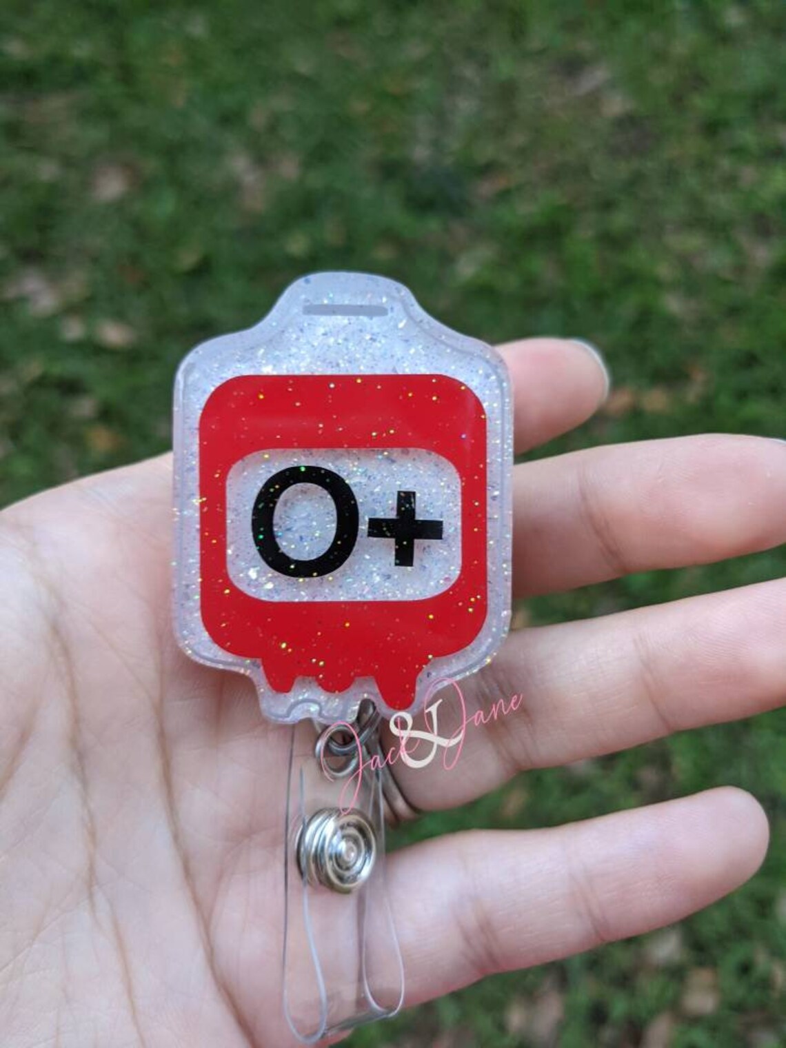 Blood Transfusion Badge Reel, IV Bag Retractable Badge Reel, Glitter ...