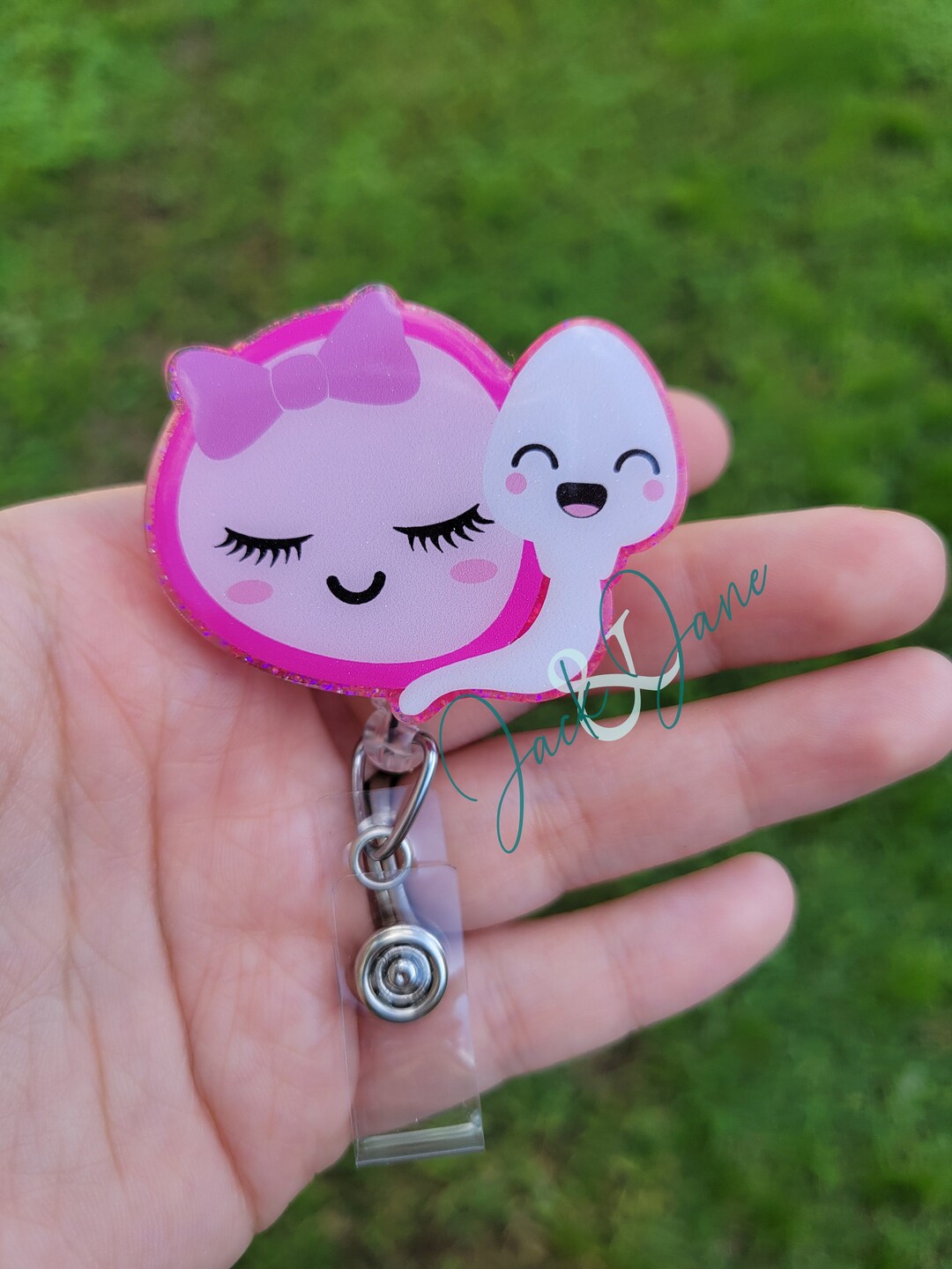 Sperm and Egg Badge Reel, Fertility Badge Reel, Cute Doctor Badge ...