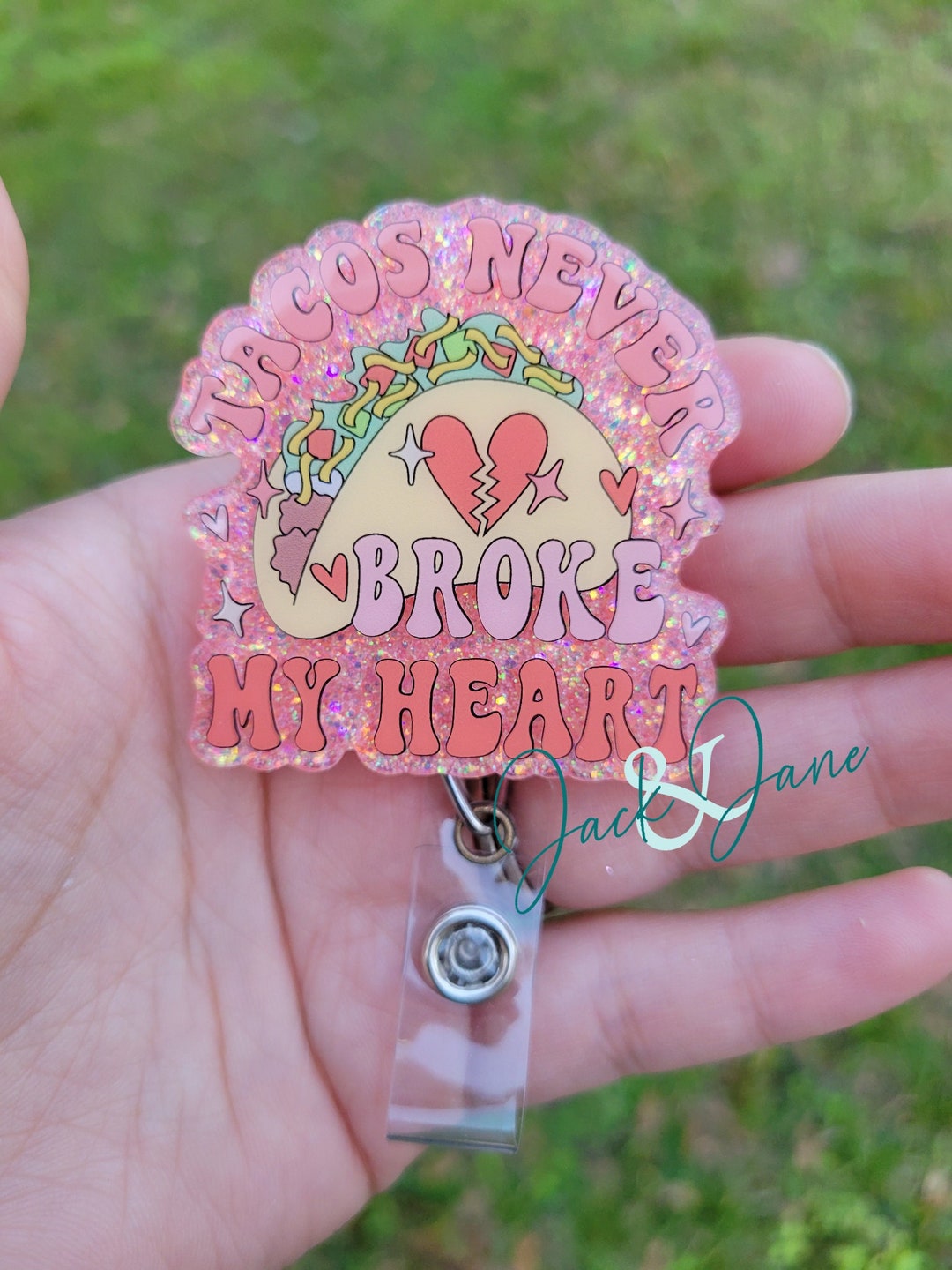 Taco Badge Reel, Valentines Badge Reel, Cute Badge Reel, Nurse Badge ...