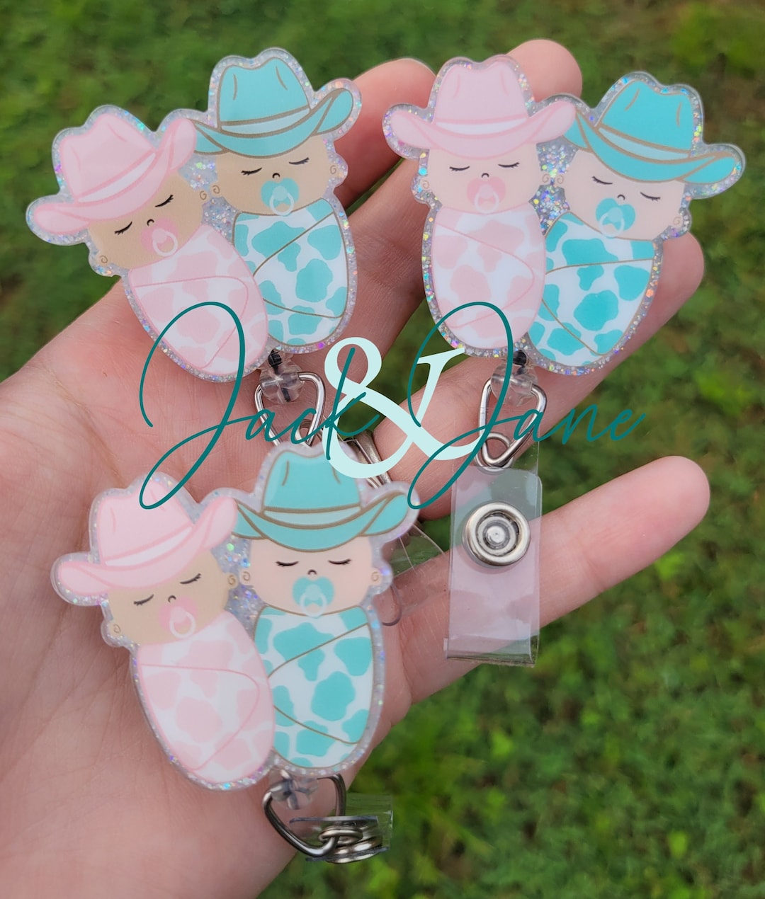 Western Cowboy Baby Badge Reel, Mother Baby Nurse Badge, Labor and ...