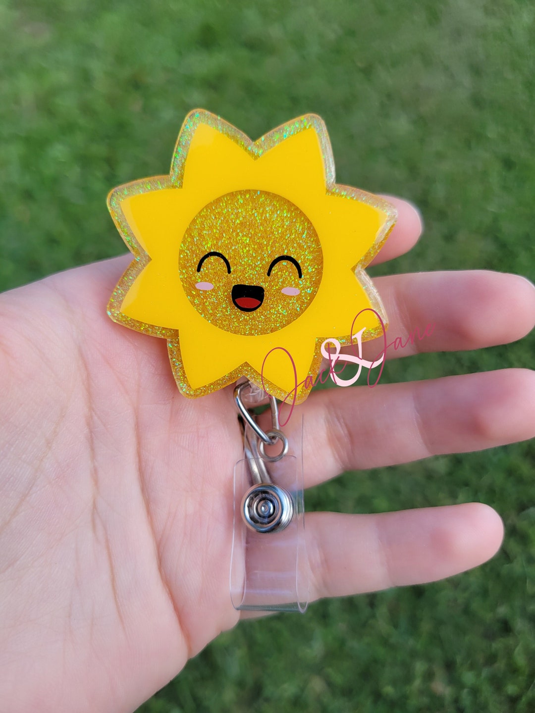 Sunshine Badge Reel, Summer Badge Reel, Cute Happy Badge Holder, Gift ...