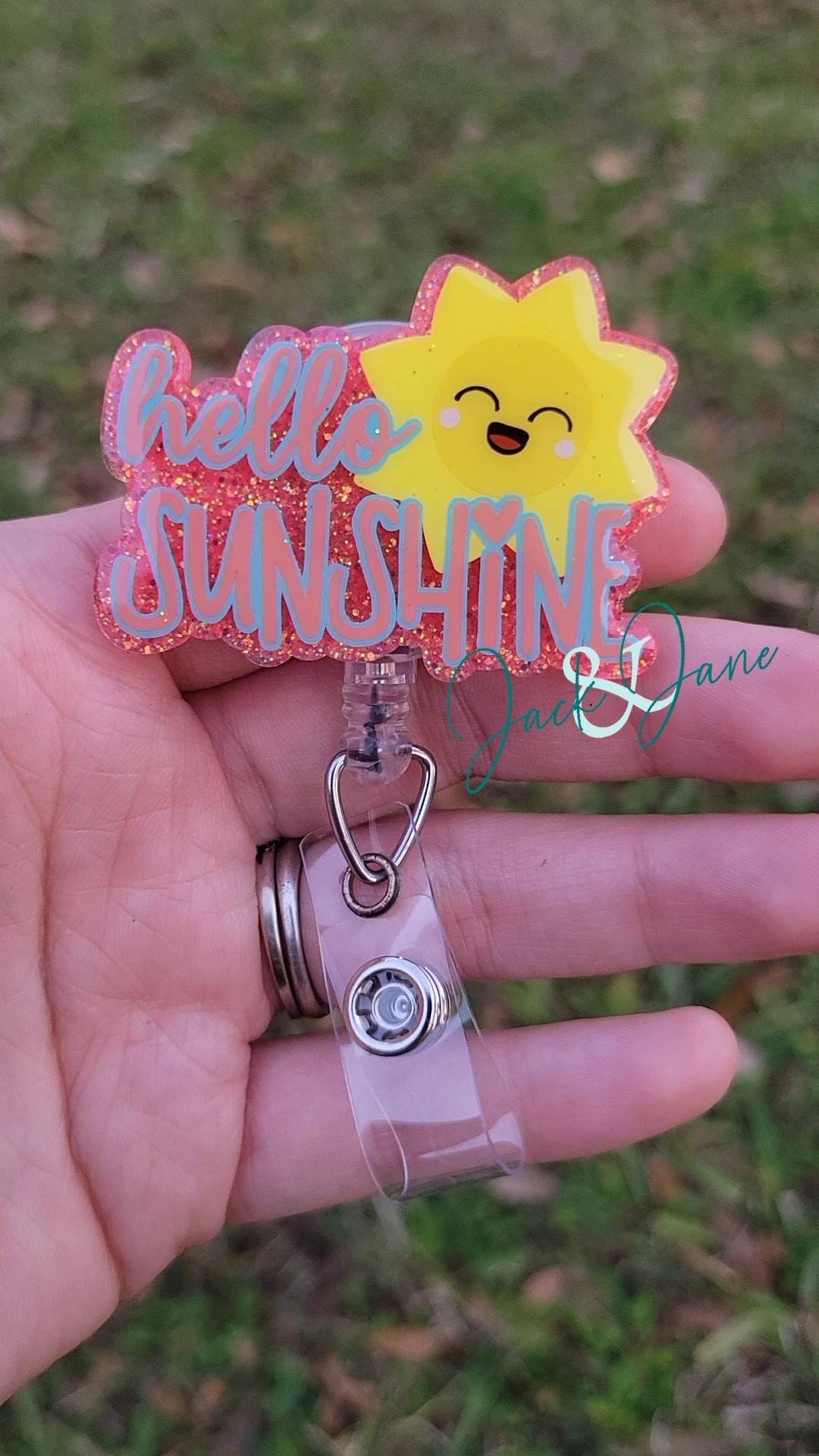 Summer Badge Reel, Hello Sunshine Badge Reel, Cute Badge Holder, Gift ...