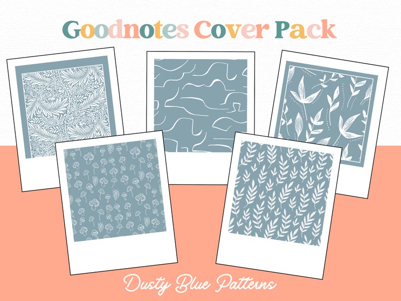 Dusty Blue Goodnotes Notebook Cover Pack | Set of 5 | Student Budget ...