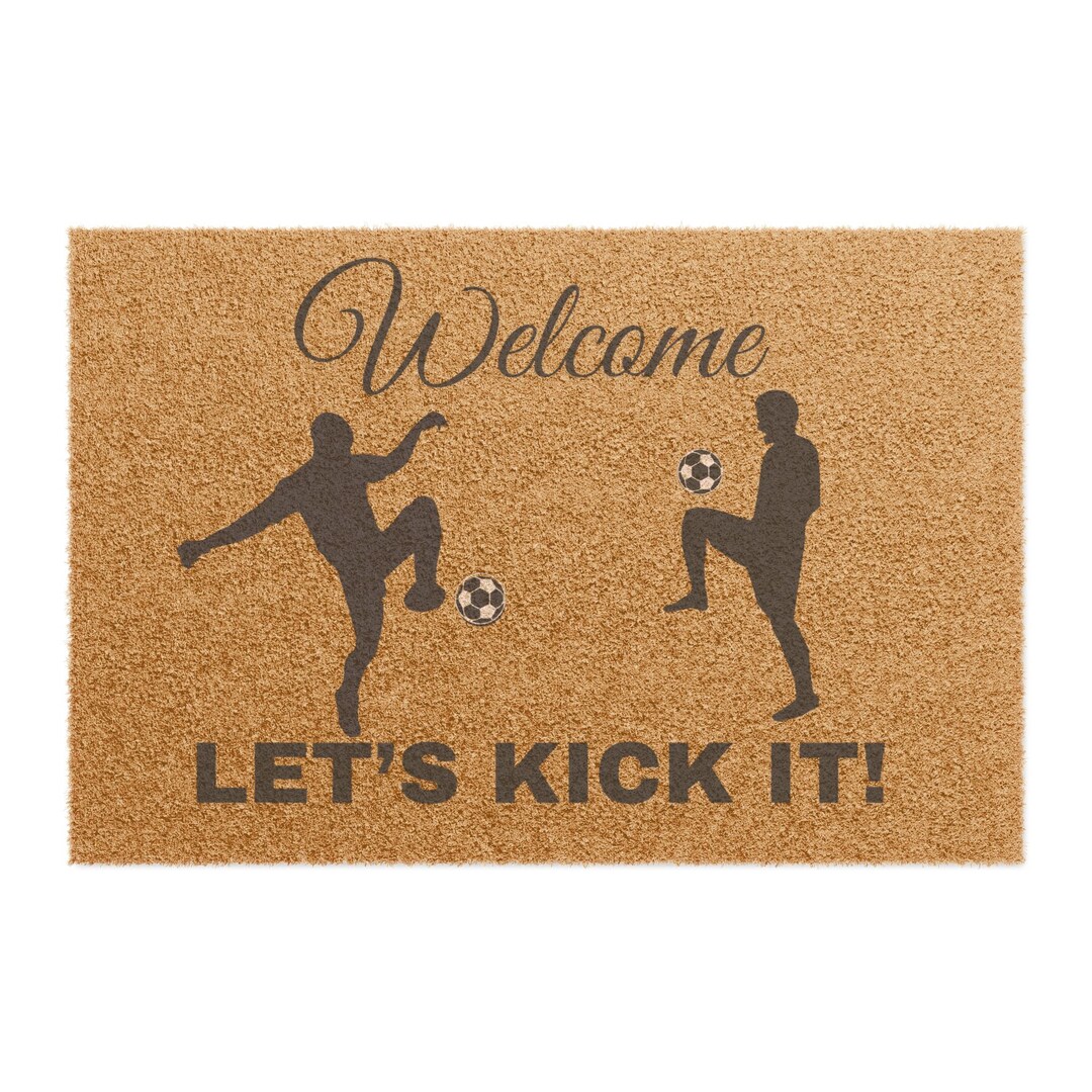 Let's Kick It Doormat Soccer Fans This One is for You - Etsy