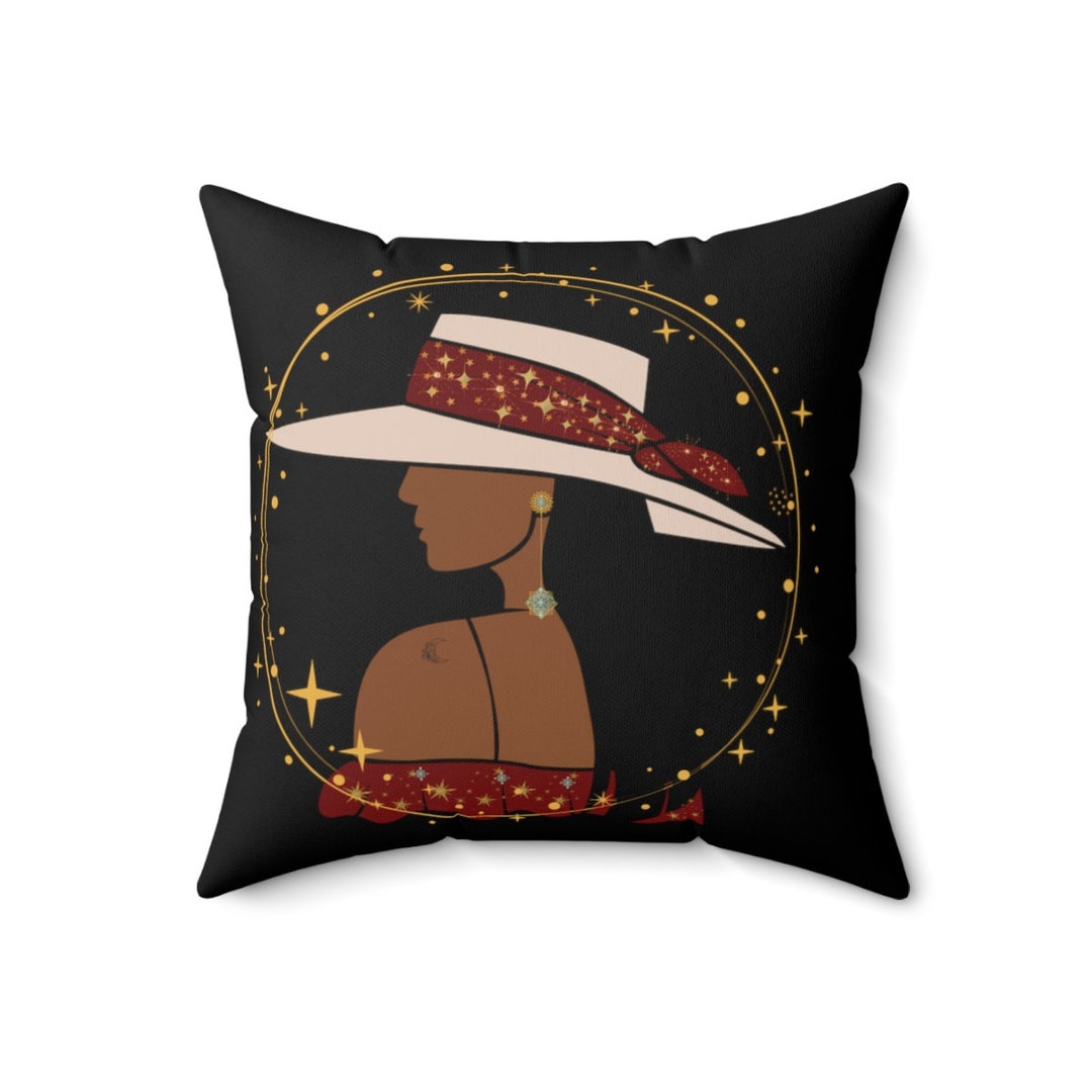 Lady Black Square Pillow-great Gift for Sister Aunt - Etsy