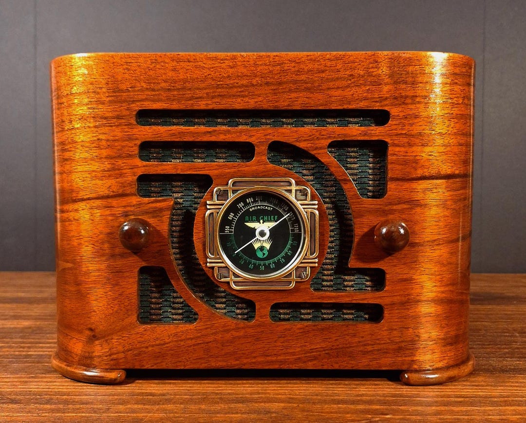 1936 Firestone Air Chief Old Antique Wood Vintage Tube Radio Restored ...