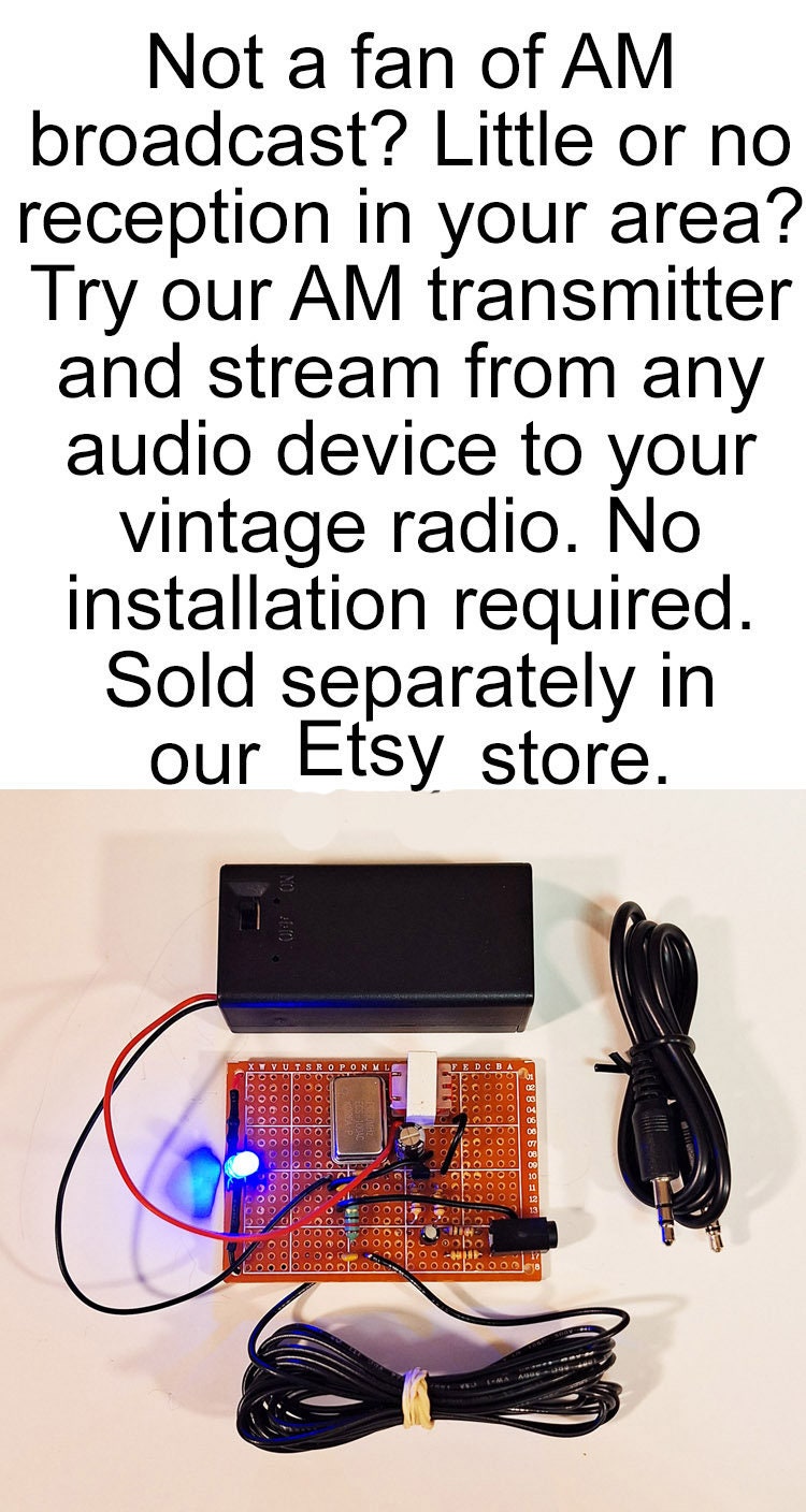 AM Transmitter Stream to Your Old Antique Vintage Tube Radio 3.5mm Aux ...