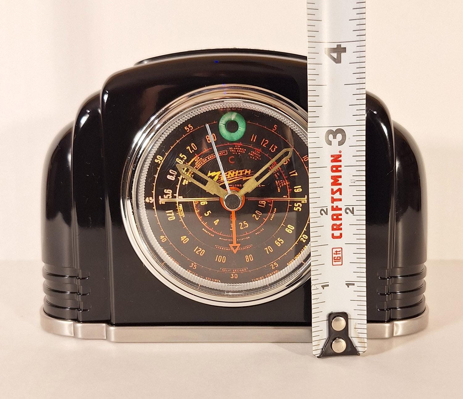Old Antique Style Zenith Black Dial Alarm Clock - Vintage Tube Radio ...