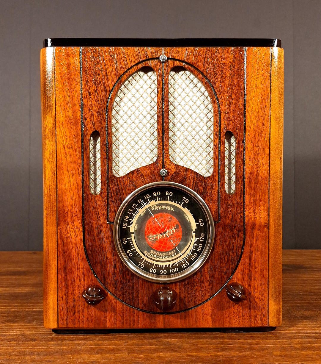 1936 Crosley "fiver" Model 517 Old Antique Wood Vintage Tube Radio Restored Cabinet Converted to ...