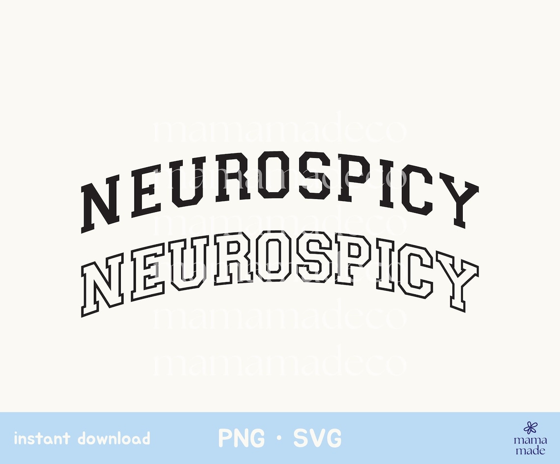 Instant Download Neurospicy Png for Shirt Vintage Varisty - Etsy