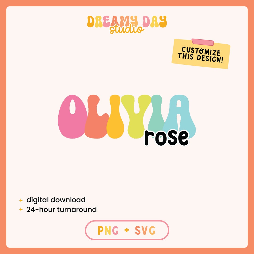 Custom Name Png · Cute Personalized Name Svg · Custom Name Retro Cut ...