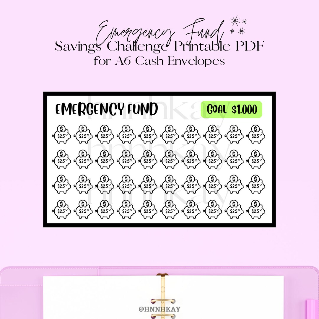 Instant Digital Download Emergency Fund Tracker for Cash Budget Binder ...