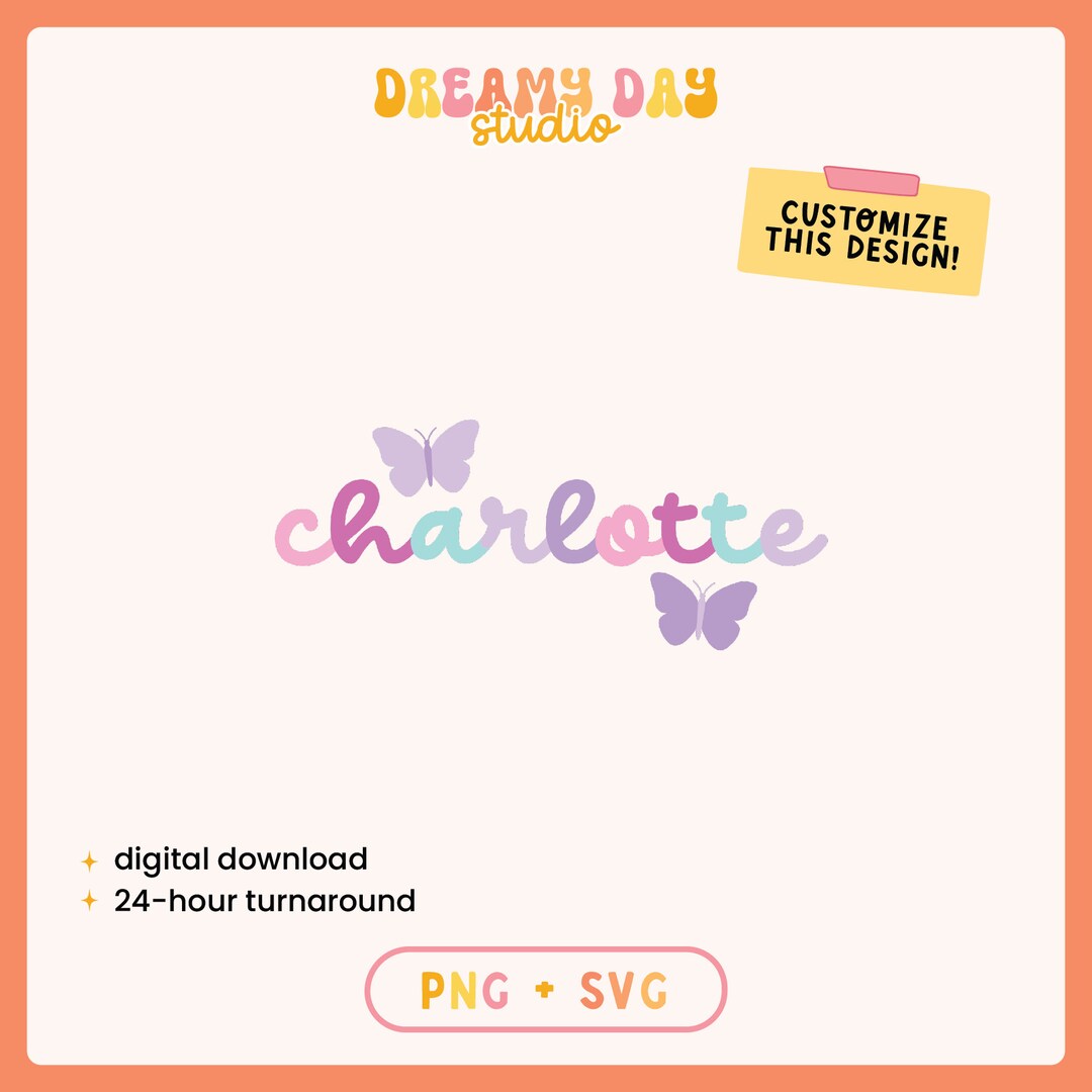 Custom Name Png · Cute Personalized Name Svg · Custom Name Butterflies ...