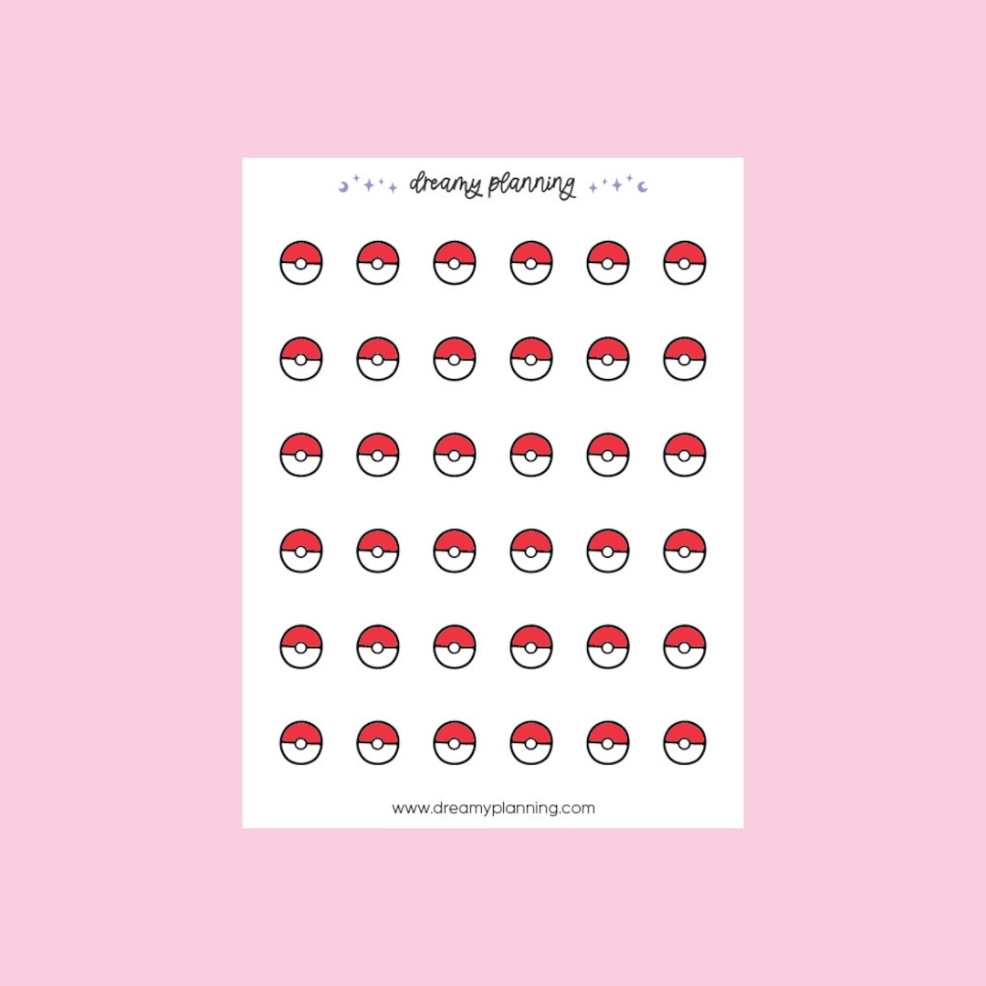 Planner Stickers • Pokeball Gaming Planner Stickers • Doodle Planner - Etsy
