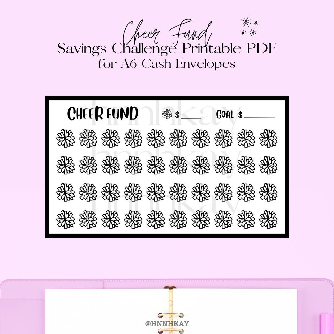 Instant Digital Download | Cheer Fund Tracker for Cash Budget Binder ...