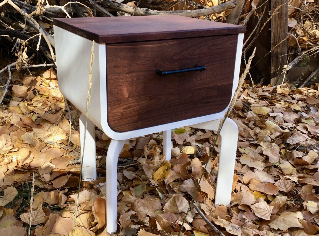 Mid-century Modern Bedside Table With a HIDDEN COMPARTMENT walnut - Etsy
