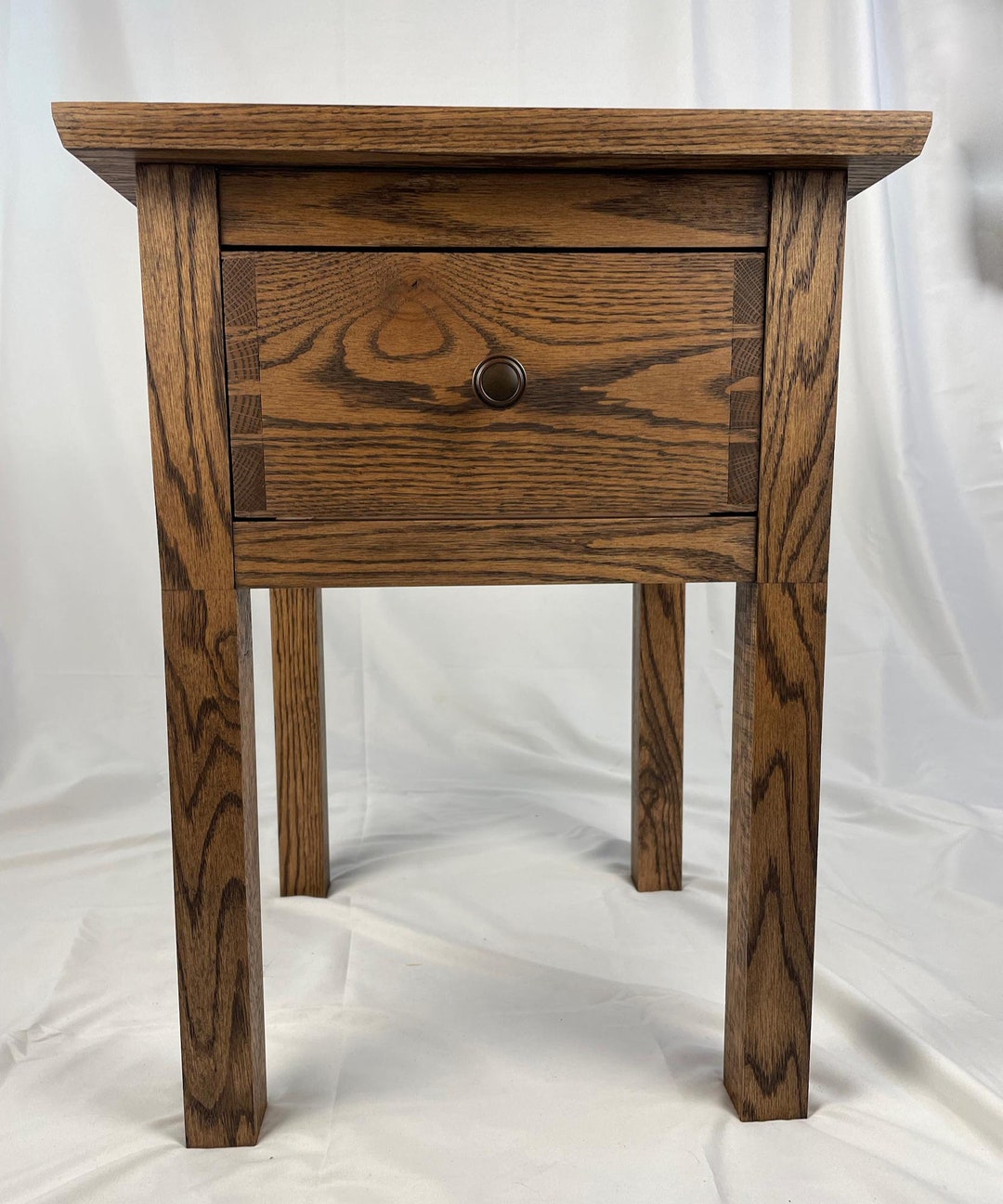 Concealed Compartment Solid Oak Side Table. left Side Opening - Etsy