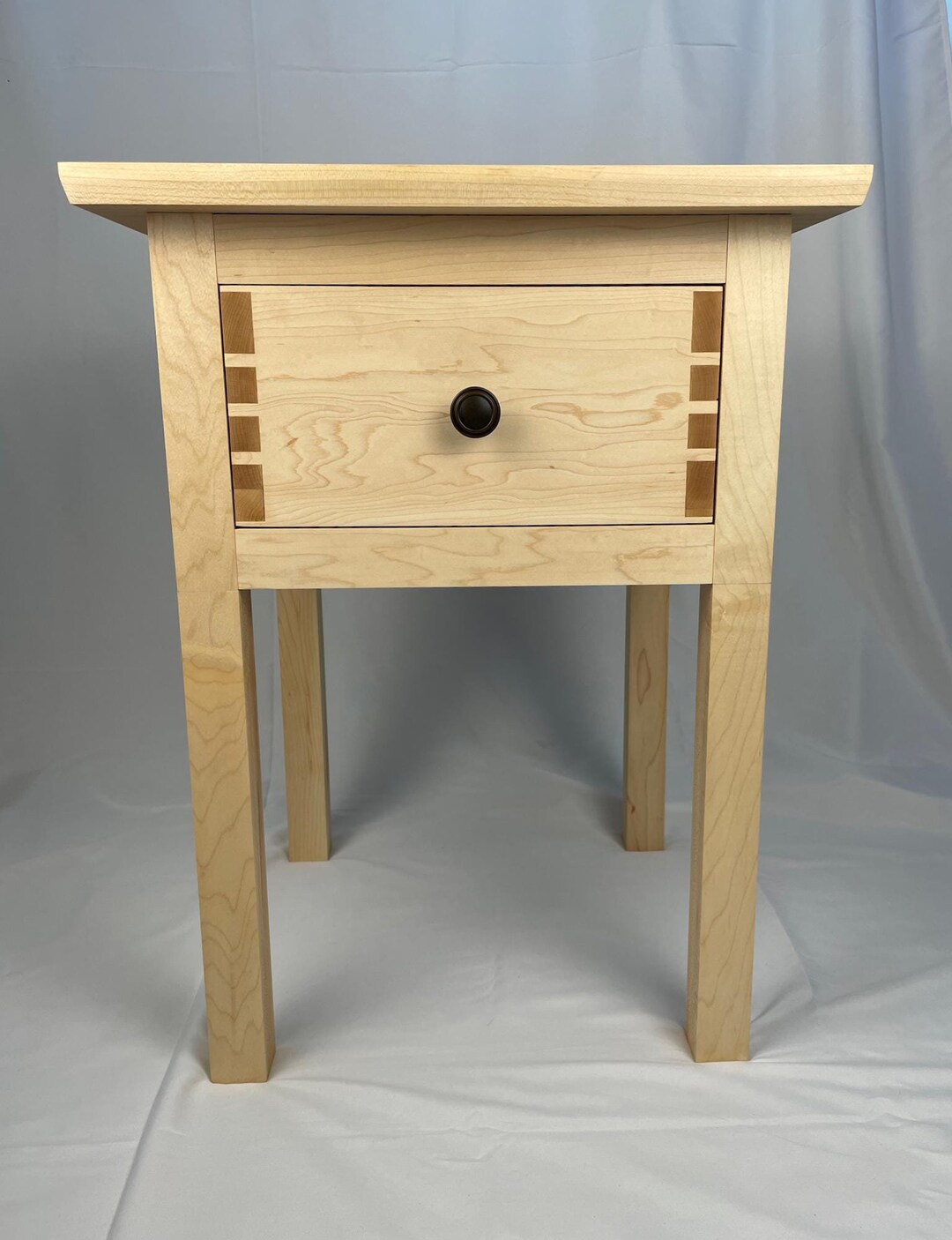 Concealed Compartment Maple Side Table. (left Side Opening) - Etsy