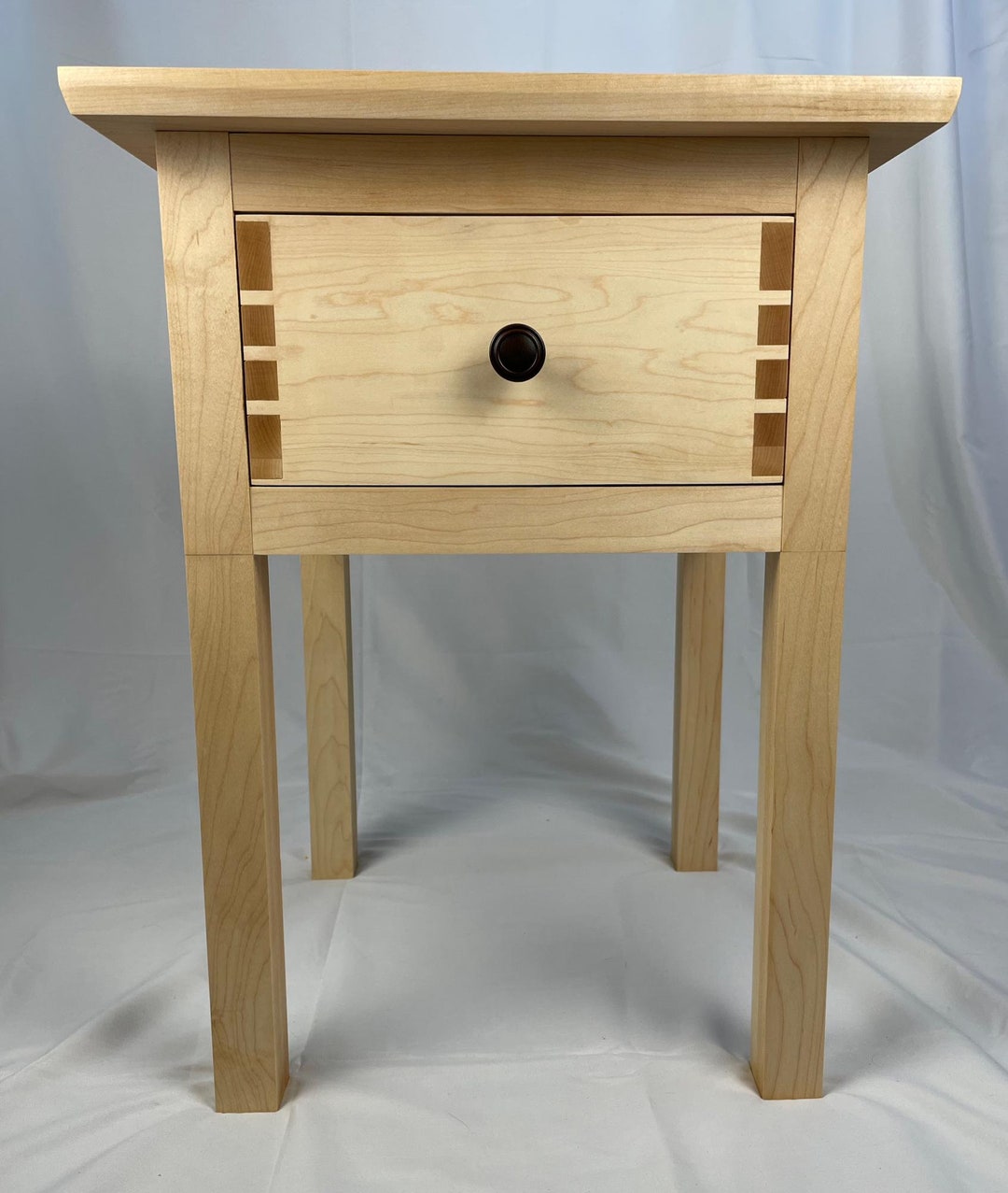 Concealed Compartment Maple Side Table. (right Side Opening) - Etsy