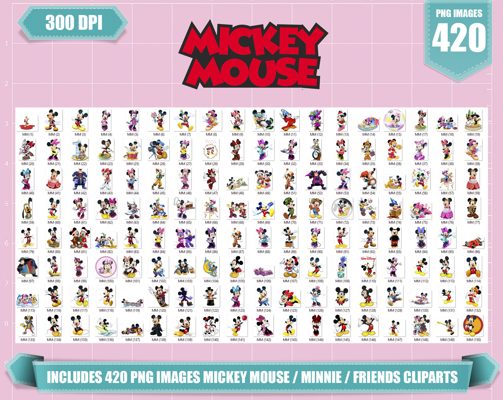 Mickey Mouse Clipart 420 Png Images Printable Mickey Mouse - Etsy