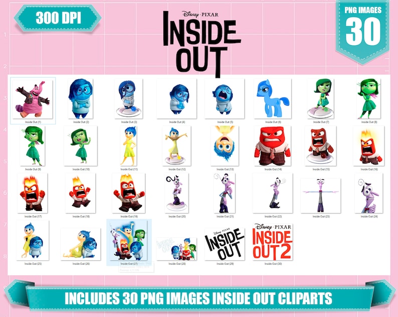 Inside Out Clipart 30 Png Images Printable Inside Out Png | Etsy