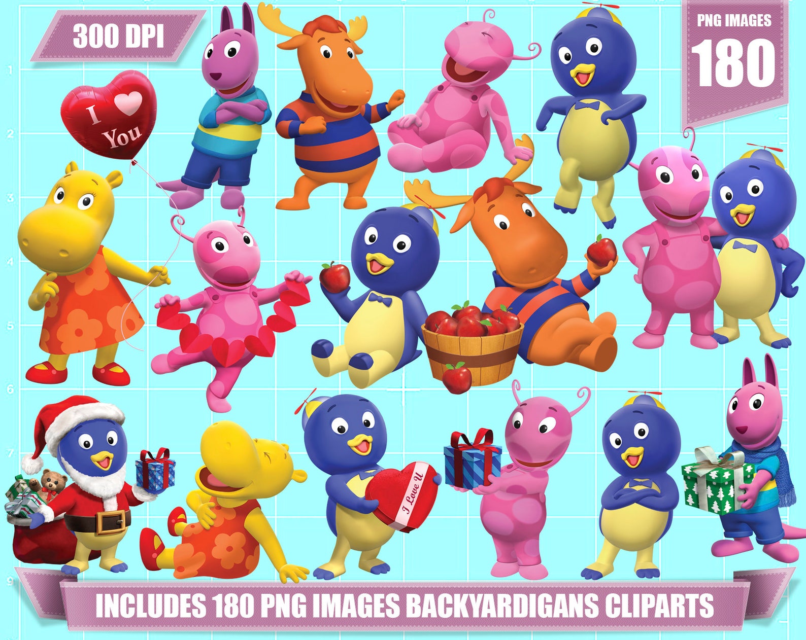 Backyardigans clipart transparent 185 png digital | Etsy