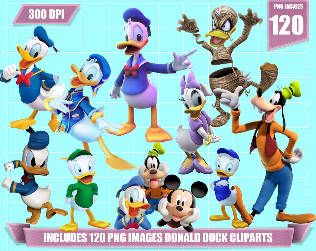 Donald Duck Clipart, Disney Cartoon PNG Images (digital Download) - Etsy