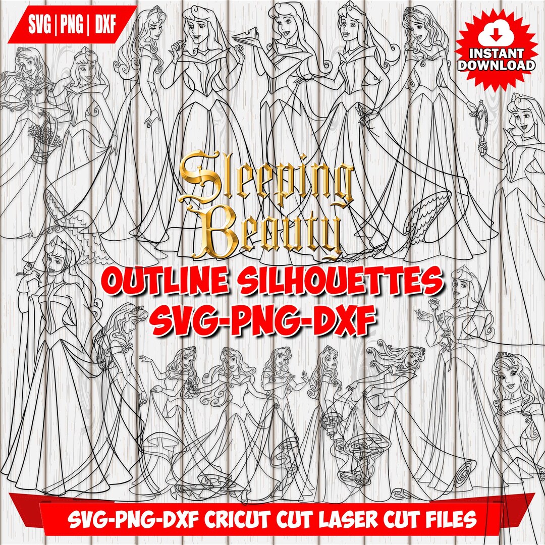 Sleeping Beauty Aurora Castle Princess SVG Bundle, Cricut DXF Laser Cut ...