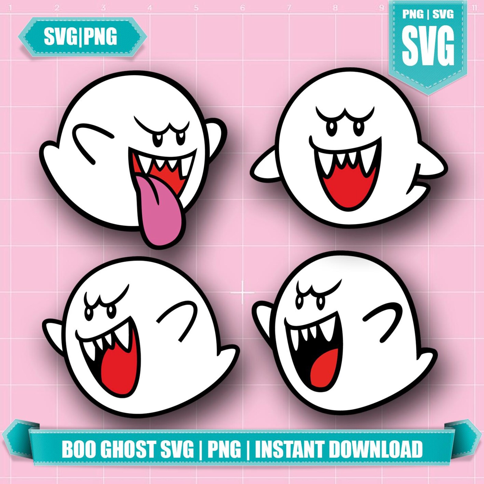 Mario Ghost Boo SVG: Cricut Cut Files (digital Download) - Etsy