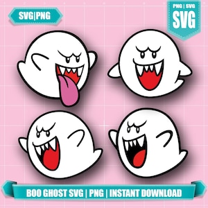 Mario Svg, Ghost Svg. Boo Svg, Instant Download, Download Super Mario ...