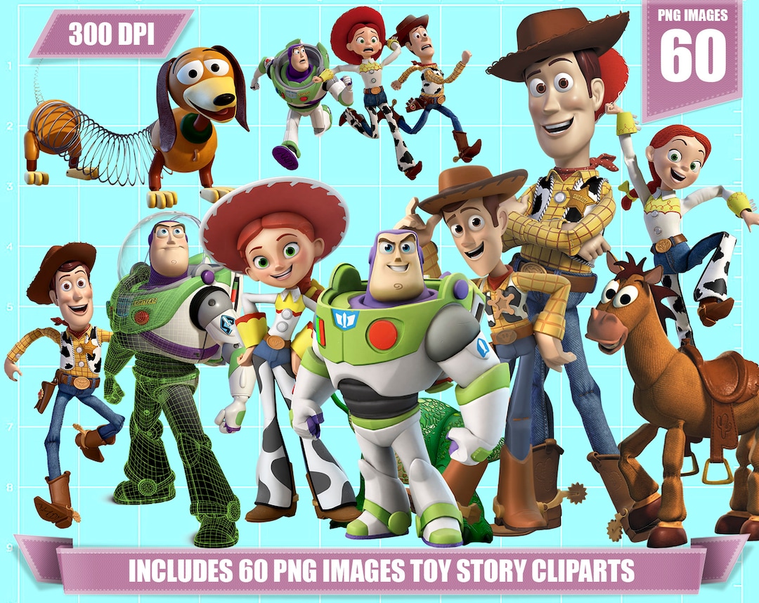 Toy Story Clipart: 60 PNG Images for Birthday Party (digital Download ...