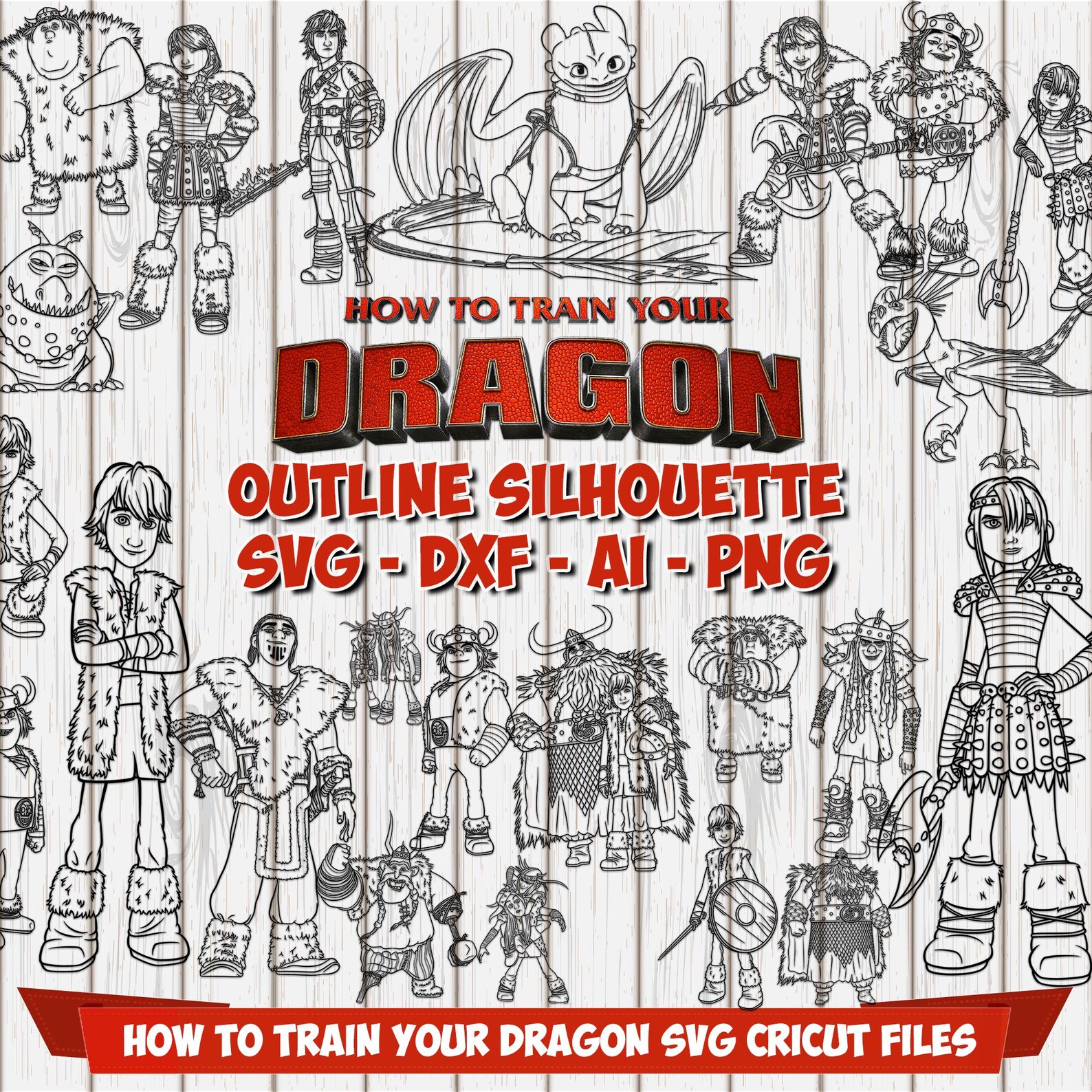 How To Train Your Dragon Svg Bundle Cricut Laser Cut Files Digital